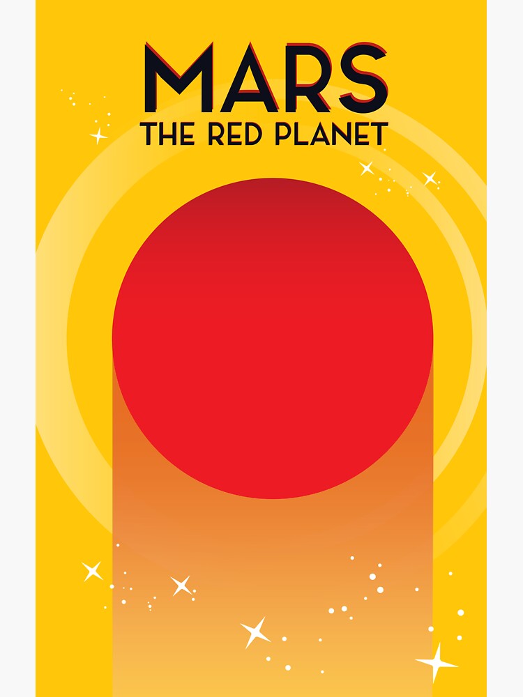 "MARS - The Red Planet Sci-fi poster" Sticker for Sale by ...
