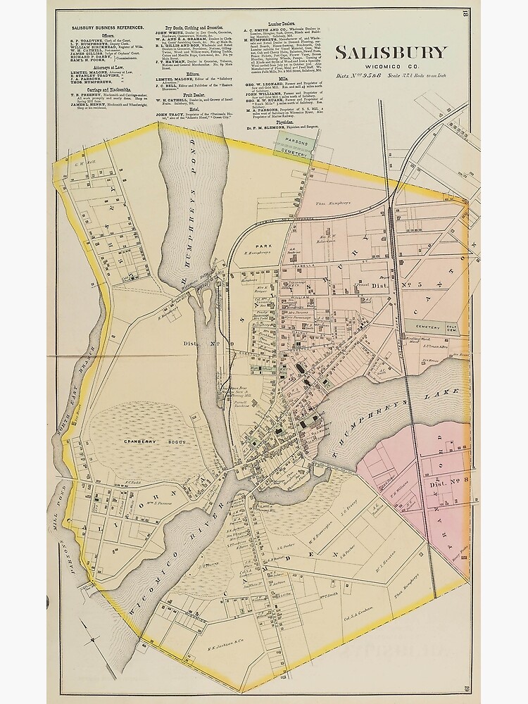 "Vintage Map of Salisbury MD (1877)" Poster by BravuraMedia | Redbubble