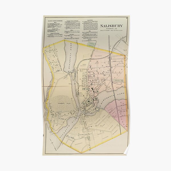 "Vintage Map of Salisbury MD (1877)" Poster by BravuraMedia | Redbubble