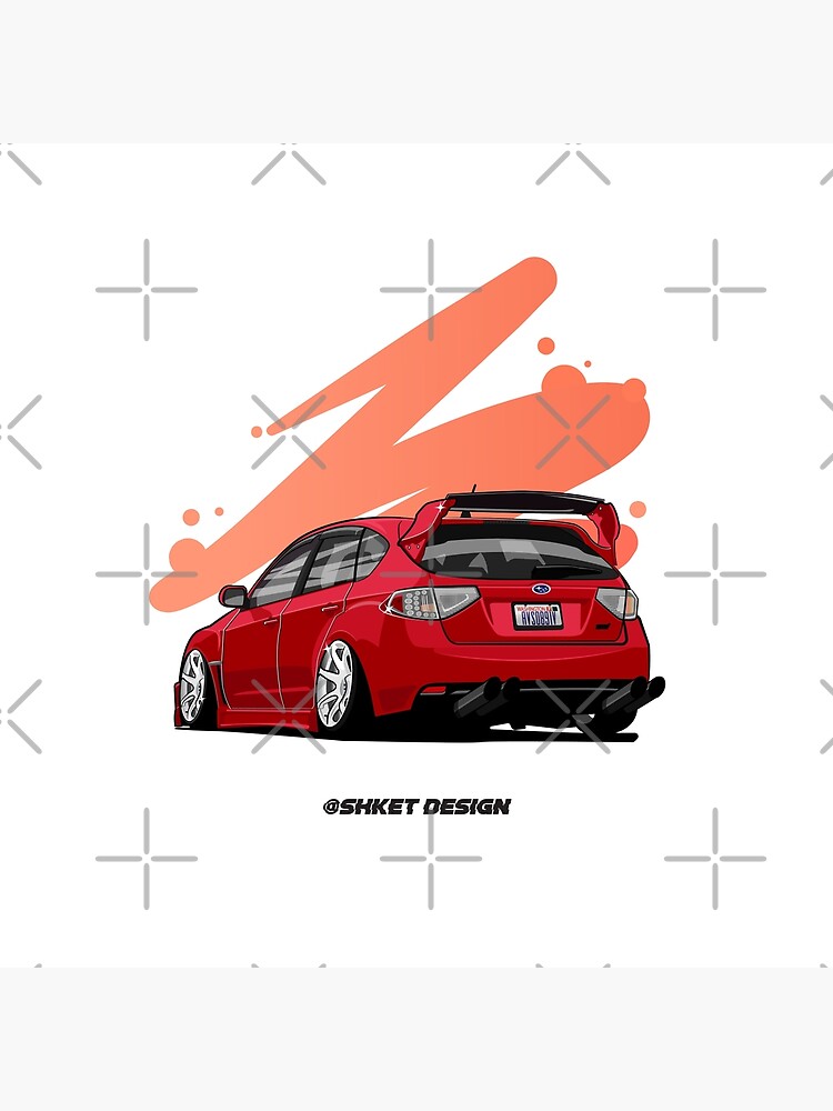 Lámina fotográfica «Red stanced wrx sti» de shketdesign | Redbubble