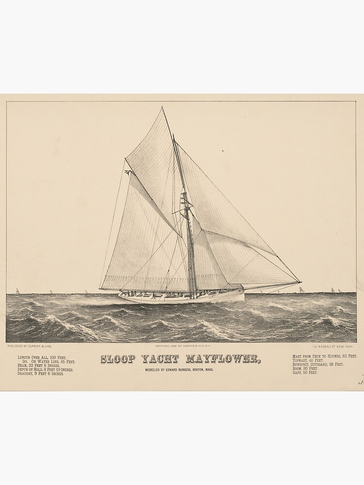 "Vintage Illustration of the Sloop Yacht Mayflower " Poster for Sale by ...