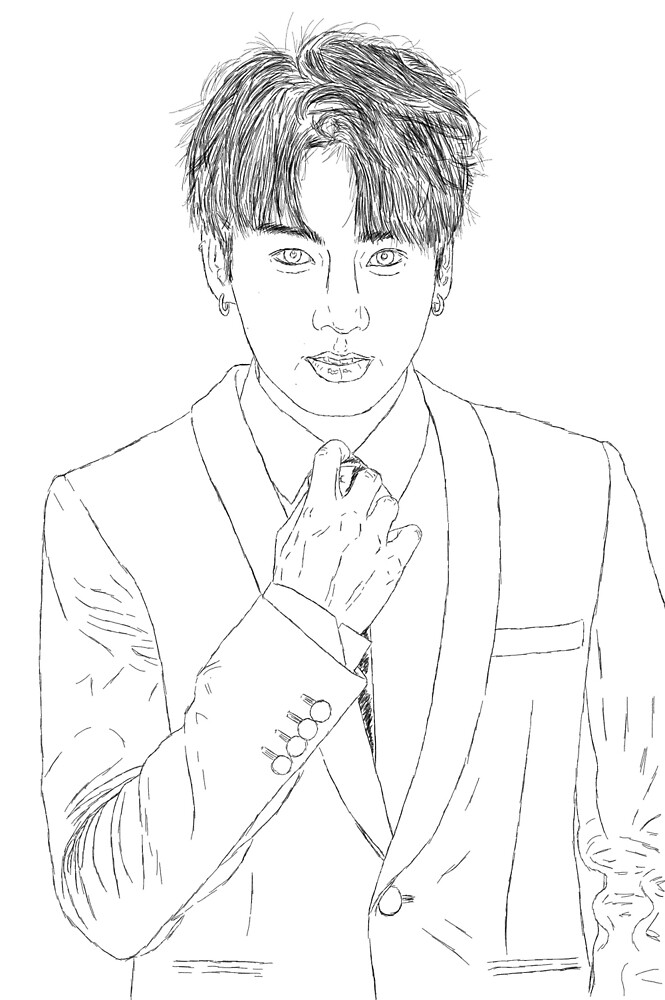 "Jungkook BTS - Line Drawing 2" by alternatvnoodle | Redbubble