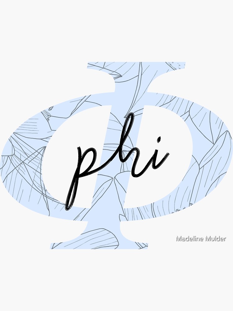 "phi" Sticker for Sale by LazyFace | Redbubble