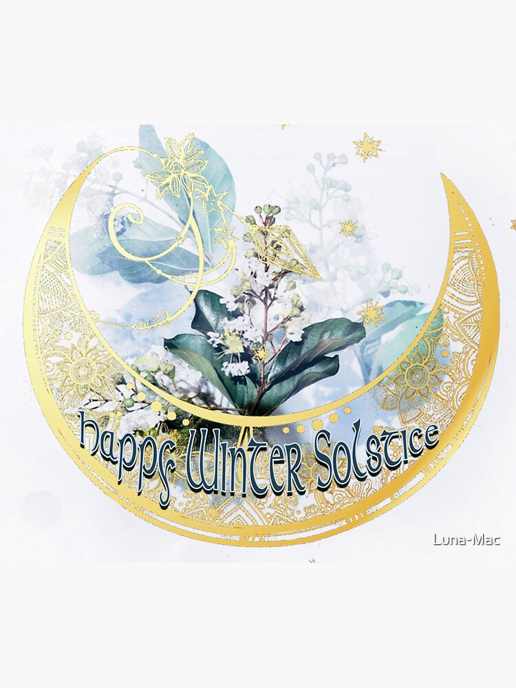 "Happy Winter Solstice" Sticker by Luna-Mac | Redbubble