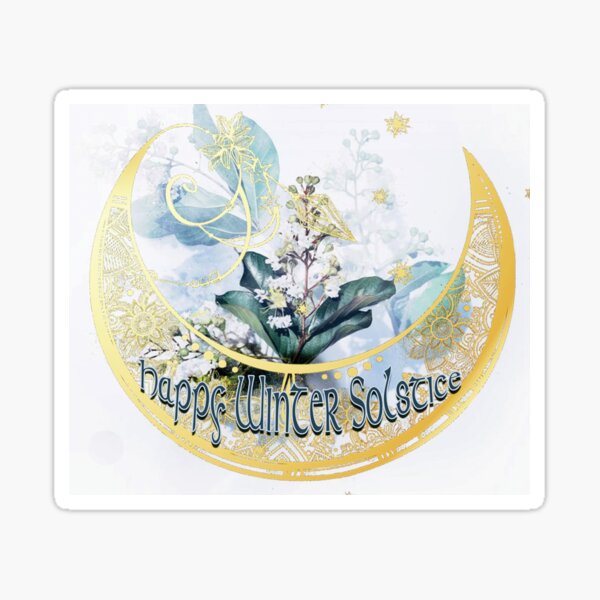 "Happy Winter Solstice" Sticker by Luna-Mac | Redbubble