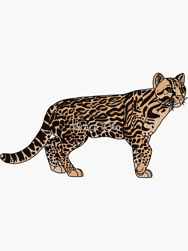 "Ocelot" Sticker for Sale by GraceT26 | Redbubble