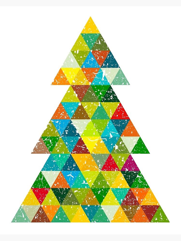 "Christmas fir tree Christmas tree colorful triangles" Canvas Print by ...