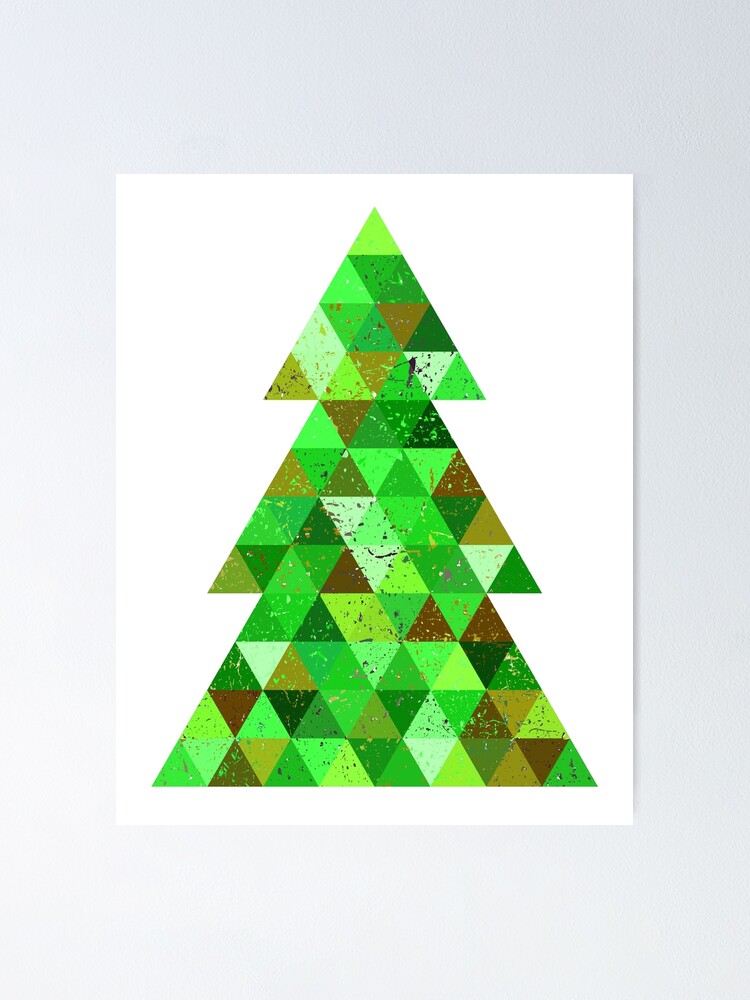 "Christmas fir tree Christmas tree colorful triangles" Poster for Sale ...