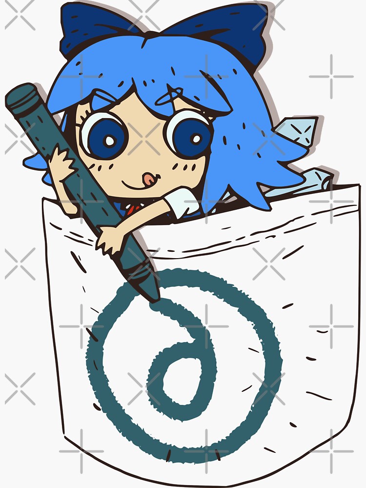 "Pocket Cirno" Sticker by anatoleserial | Redbubble