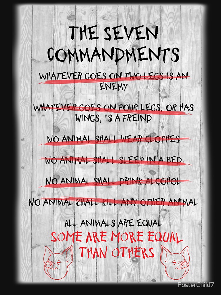 "The Seven Commandments - Animal Farm" T-shirt for Sale by FosterChild7 ...