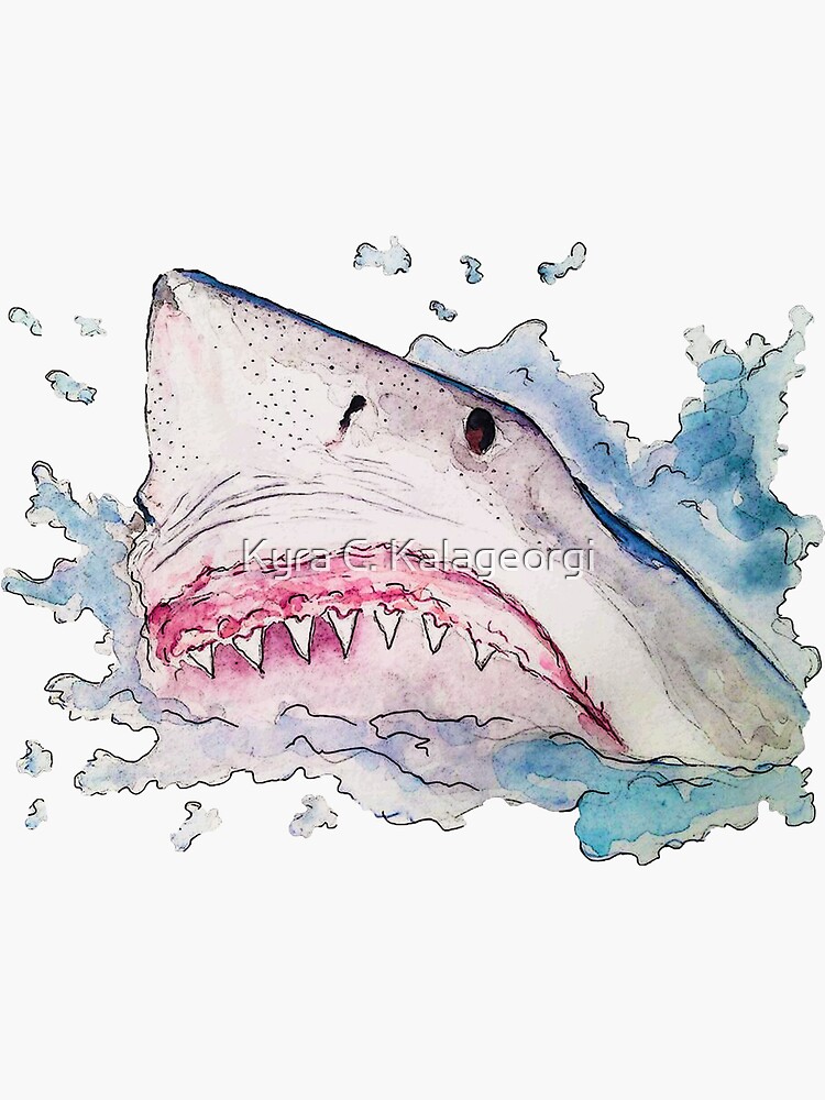 "Jaws" Sticker for Sale by KyraKalageorgi | Redbubble