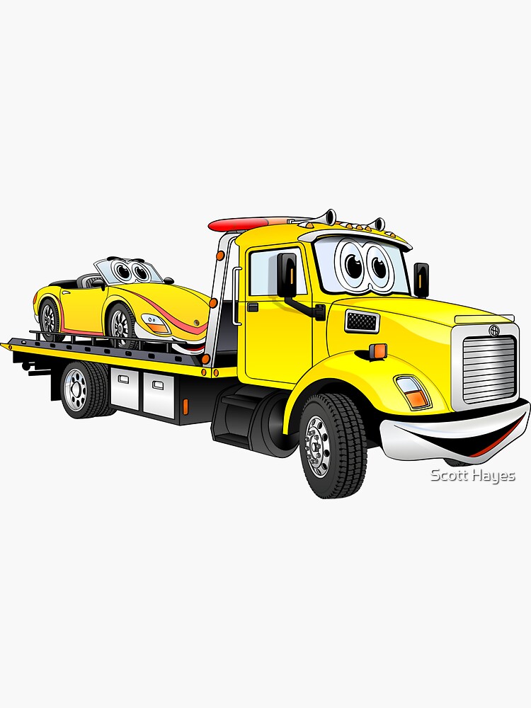 "Yellow Tow Truck" Sticker for Sale by Graphxpro | Redbubble