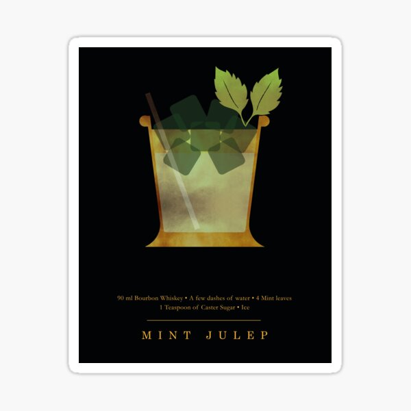 "Mint Julep - Cocktail - Classic Cocktails Series - Black and Gold ...