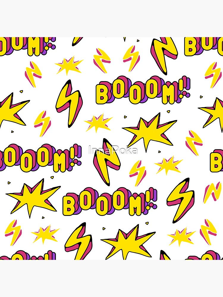 "Boom! / White" Sticker for Sale by InnaPoka | Redbubble