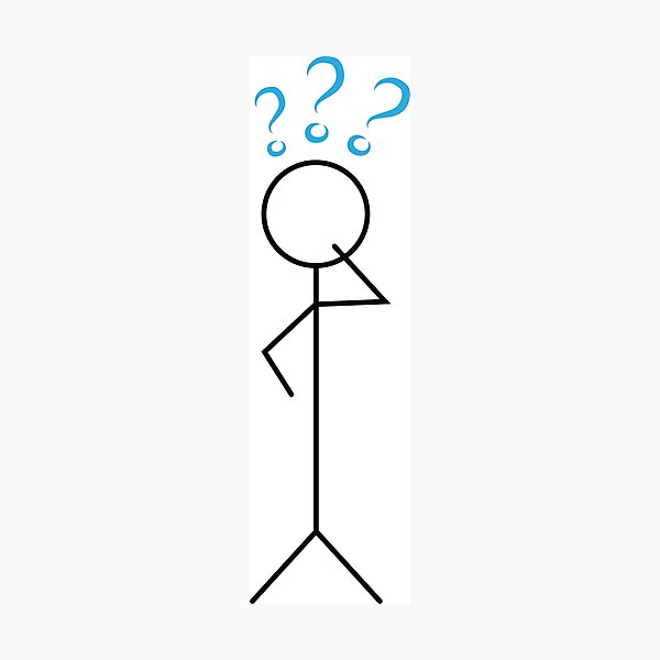 "Stick figure with question marks" Photographic Print for Sale by ...