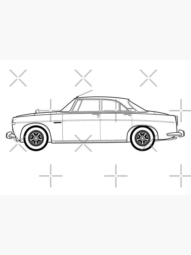 "Rover P5B Classic Car Outline Artwork" Canvas Print by RJWautographics ...