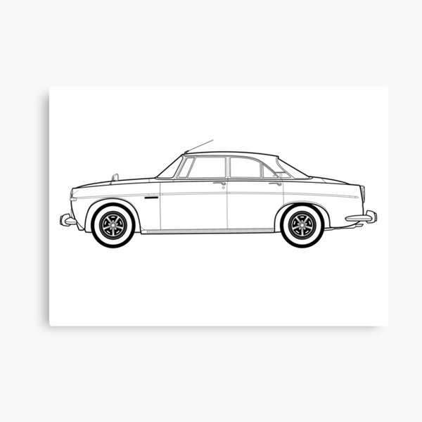 "Rover P5B Classic Car Outline Artwork" Canvas Print by RJWautographics ...