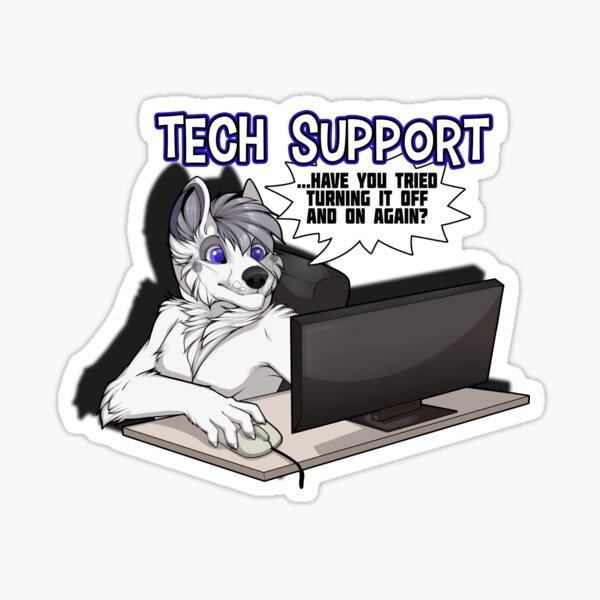 "Tech Support Ver2." Sticker for Sale by Adezu | Redbubble
