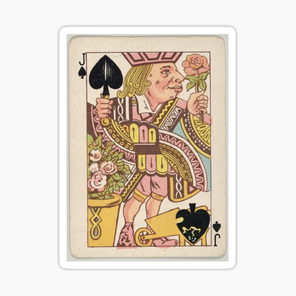 "Vintage Jack of Spades Playing Card Illustration" Sticker by ...