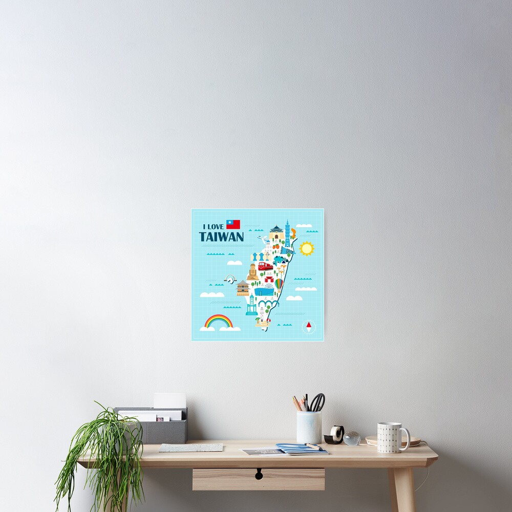 "Taiwan travel map" Sticker for Sale by totallypic | Redbubble
