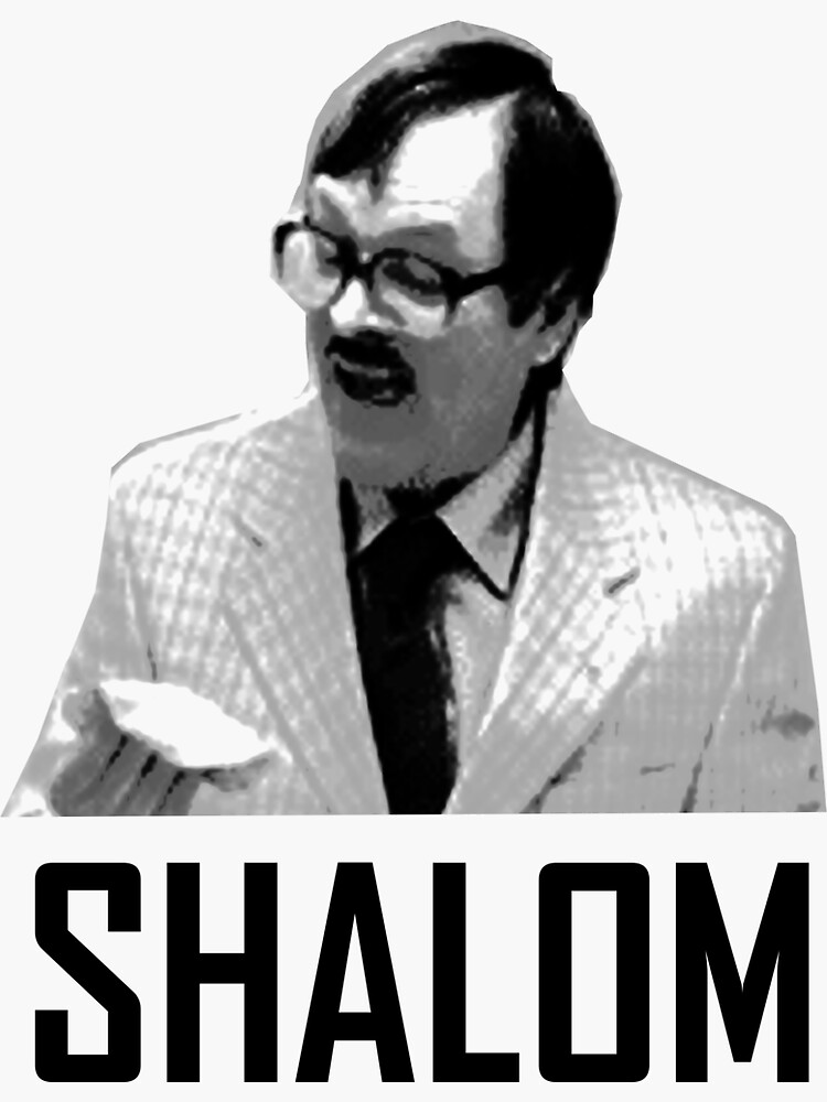 "Jim Shalom Friday Night Dinner" Sticker for Sale by ALucreMusket ...