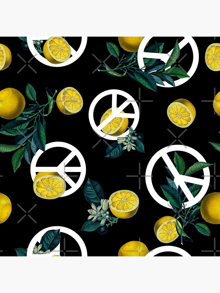 "Peace Symbol and Lemon Patterns" Sticker by talipmemis | Redbubble