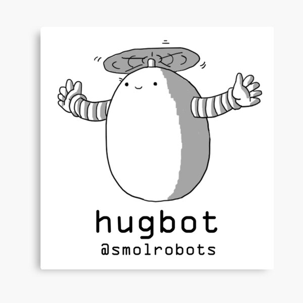 "Hugbot" Canvas Print for Sale by smolrobots | Redbubble