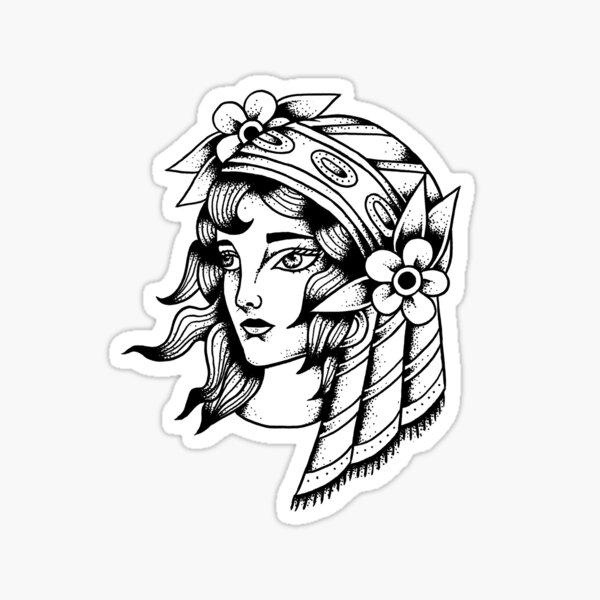 "Gypsy girl " Sticker by ivyklomp | Redbubble