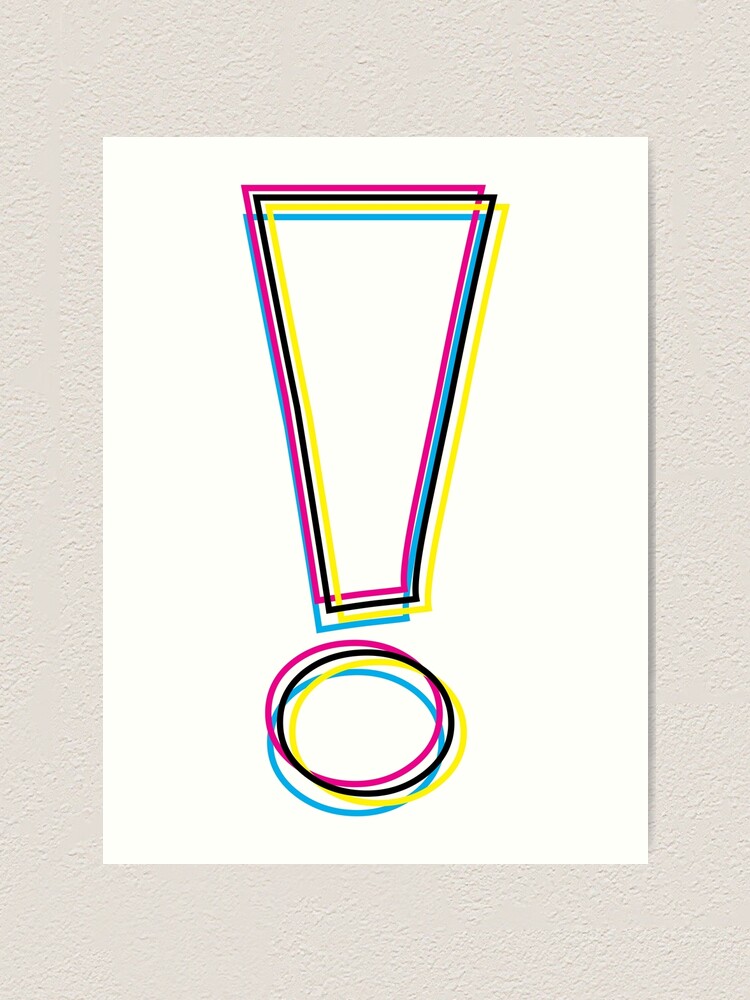 "CMYK Graphic Exclamation Point Outlines" Art Print for Sale by ...