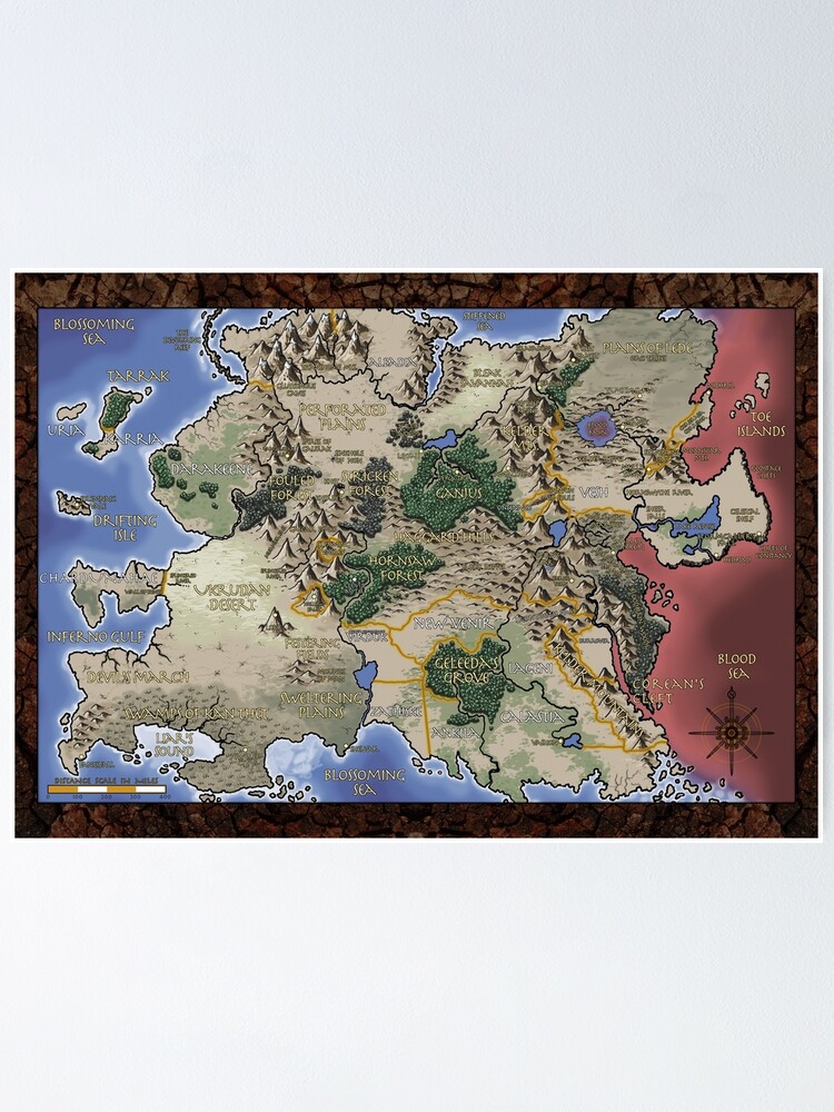 "Scarred Lands Map of Ghelspad" Poster for Sale by TheOnyxPath | Redbubble