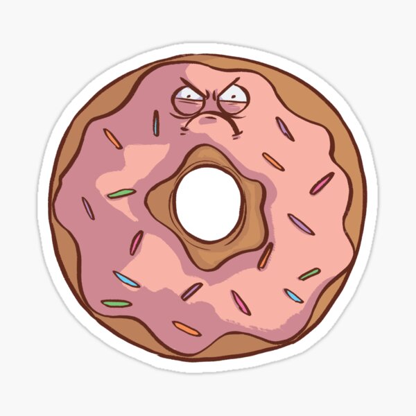 "Angry Donut" Sticker by Skulfrid | Redbubble