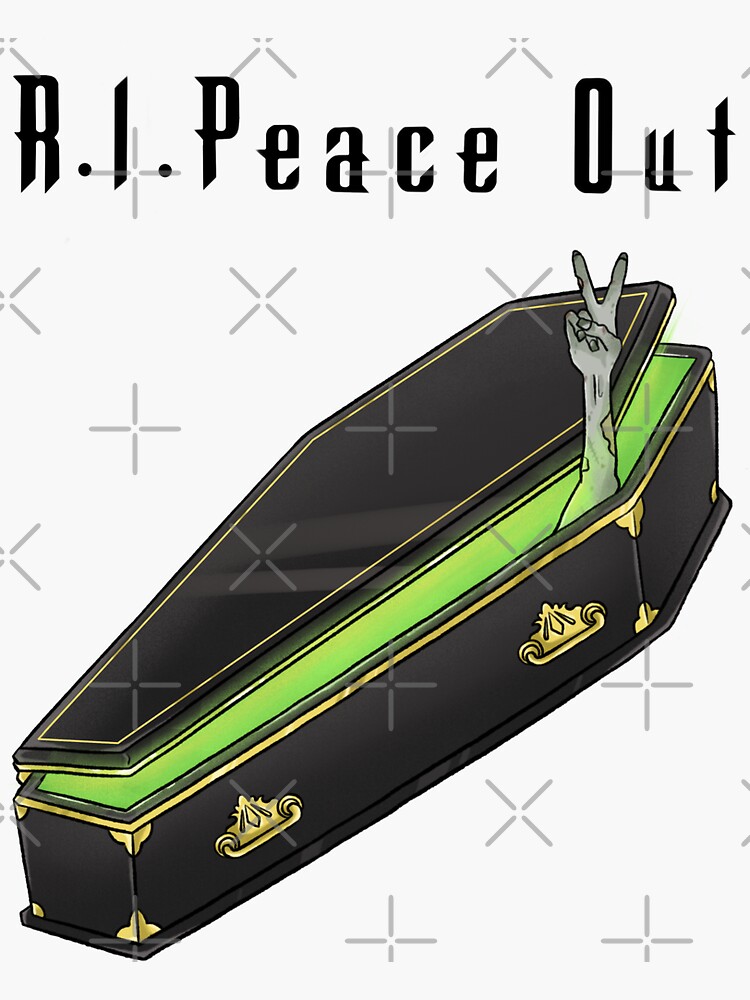 "R.I.Peace Out | Funny RIP Zombie Peace Out" Sticker for Sale by ...