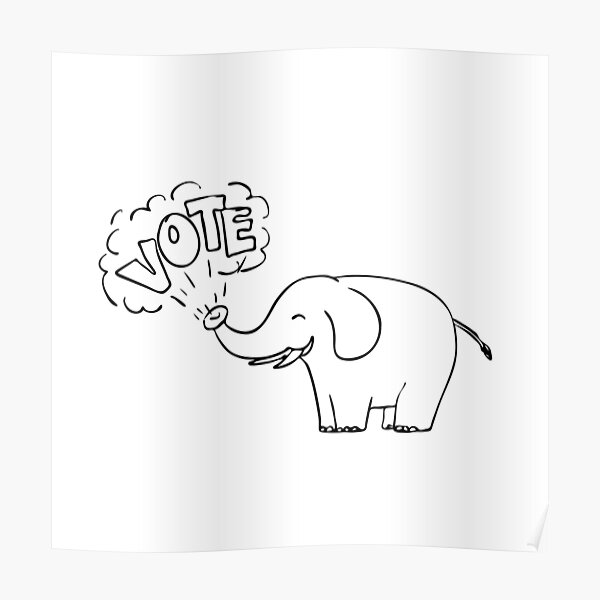 "American Elephant Vote Drawing" Poster by patrimonio | Redbubble