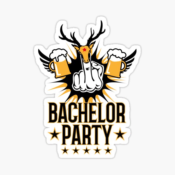 "146 Bachelor Party Middle Finger Deer Head Beer" Sticker by Margarita ...