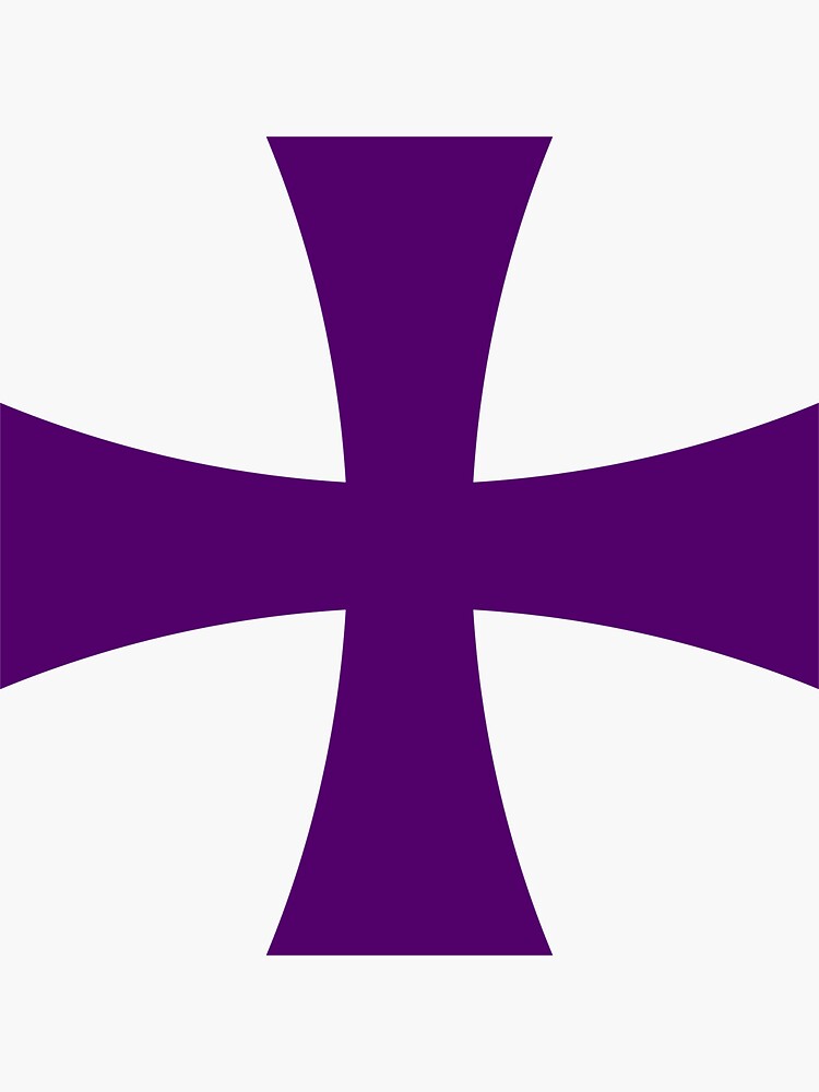 "Purple Cross Pattee" Sticker for Sale by Dator | Redbubble