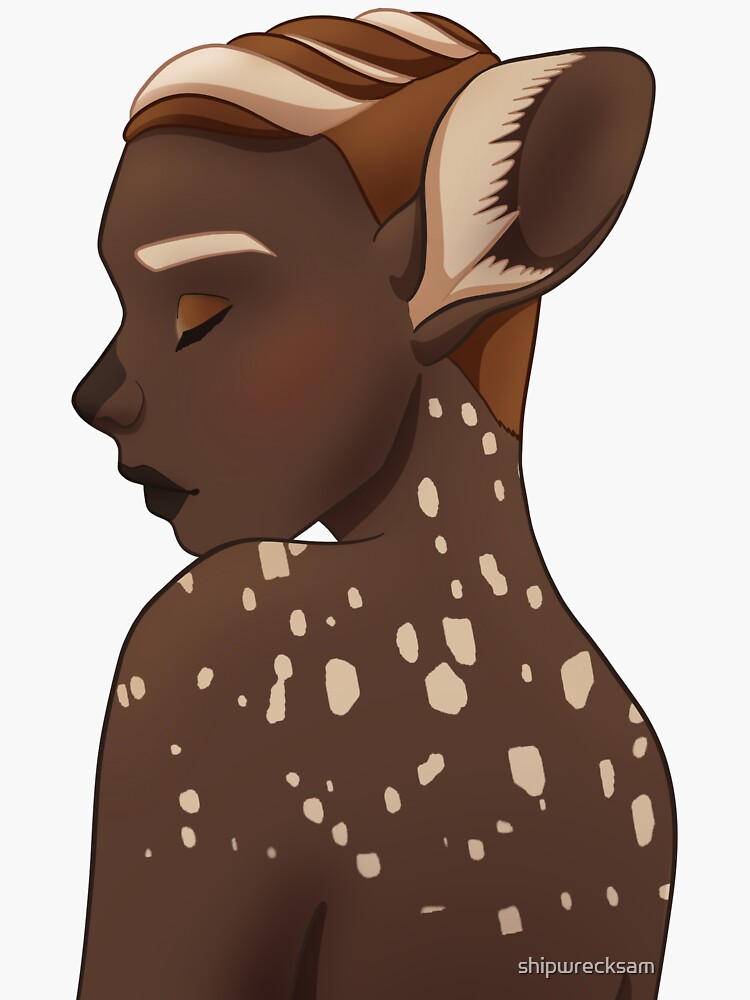 "Faun portrait (fantasy girl series)" Sticker for Sale by shipwrecksam ...