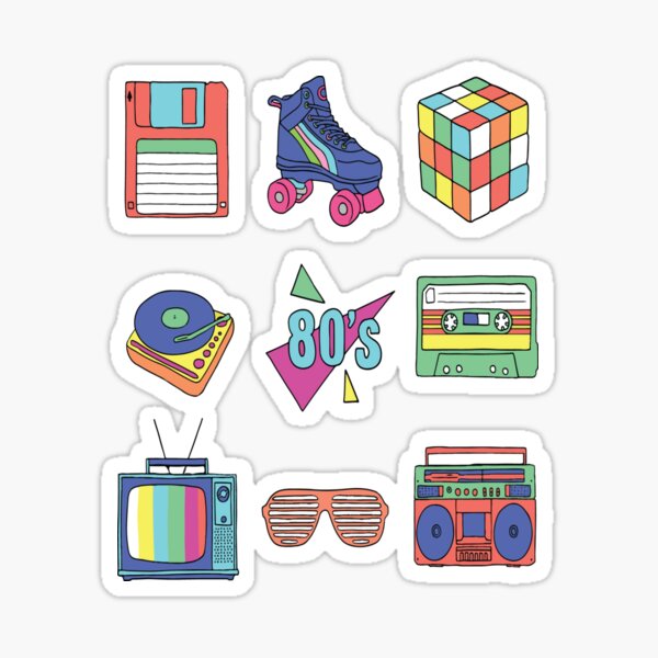 "Retro 80s " Sticker by RadTechdesigns | Redbubble