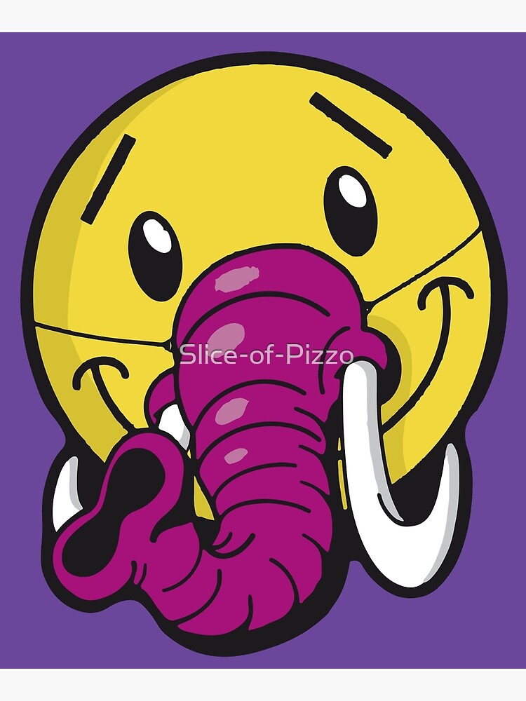 "Elephant Smiley" Poster for Sale by Slice-of-Pizzo | Redbubble