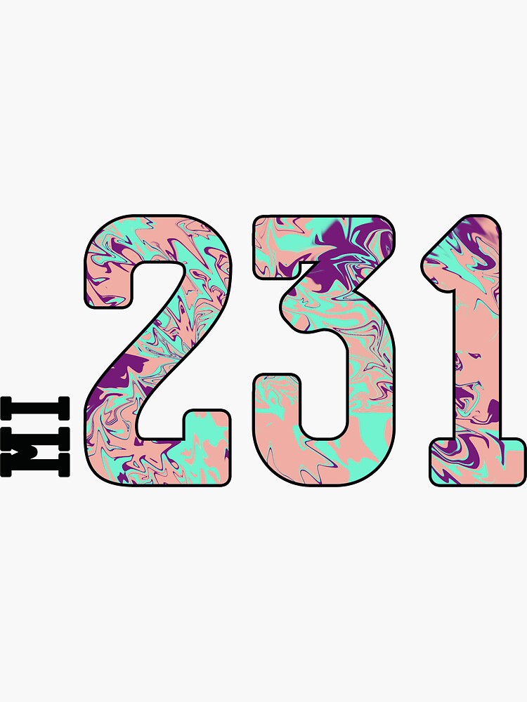 "231" Sticker for Sale by brookenich05 | Redbubble