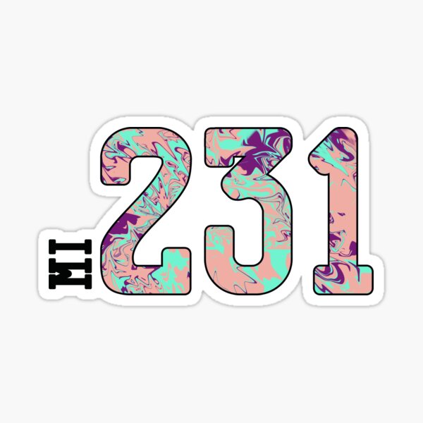 "231" Sticker for Sale by brookenich05 | Redbubble