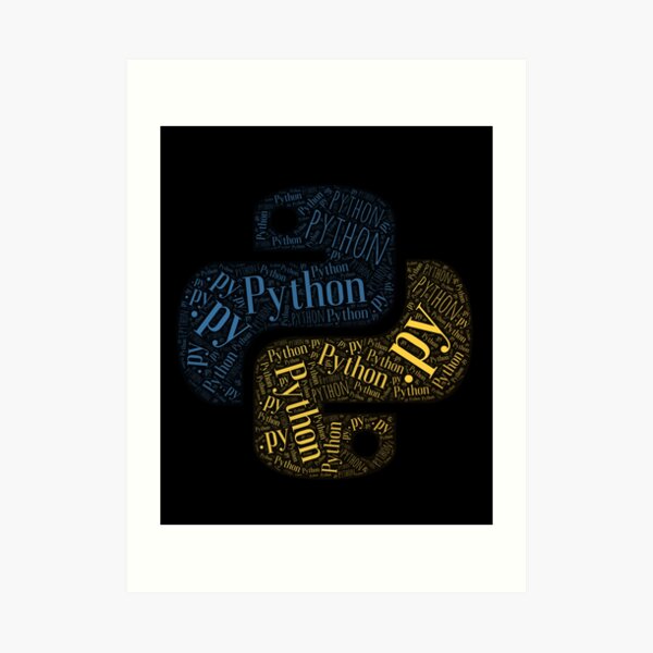 Impression artistique « Logo de programmeur Python Typographie », par vladocar | Redbubble
