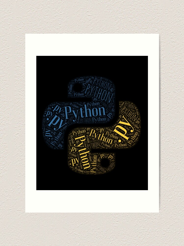 Impression artistique « Logo de programmeur Python Typographie », par ...