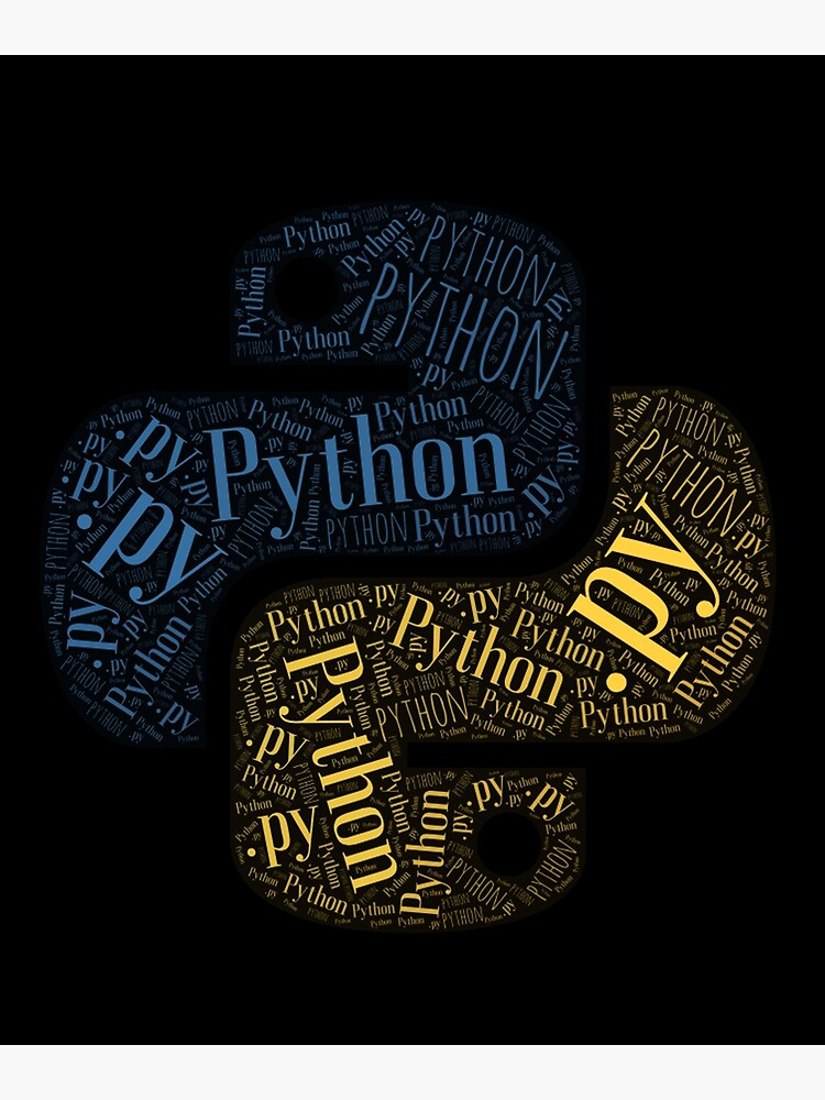 Impression artistique « Logo de programmeur Python Typographie », par vladocar | Redbubble