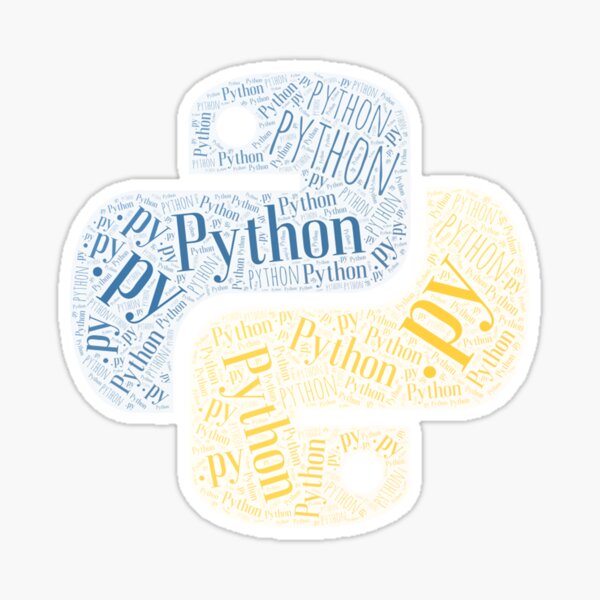 Python Programmer Logo Typography Sticker By Vladocar Redbubble