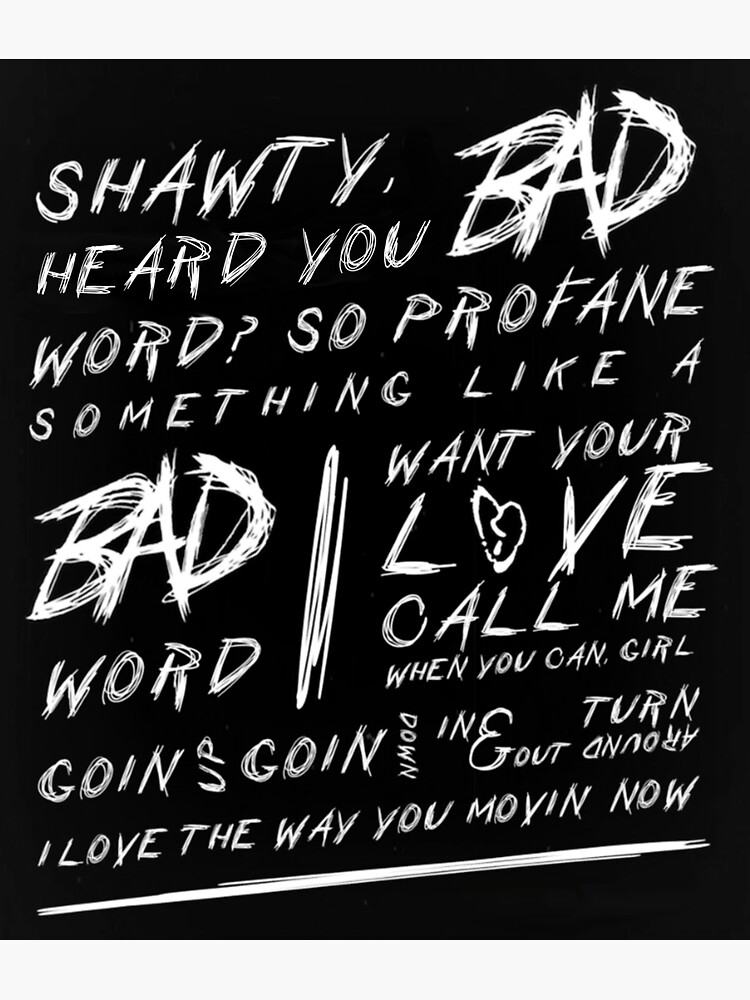 "XXXTentacion BAD Lyrics" Sticker for Sale by vintagevendetta | Redbubble