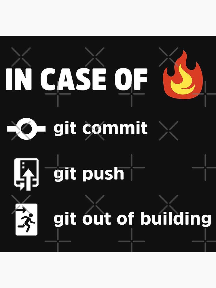 "Use Git In Case of Fire v2 - Funny Programming Jokes - Dark Color" Art ...