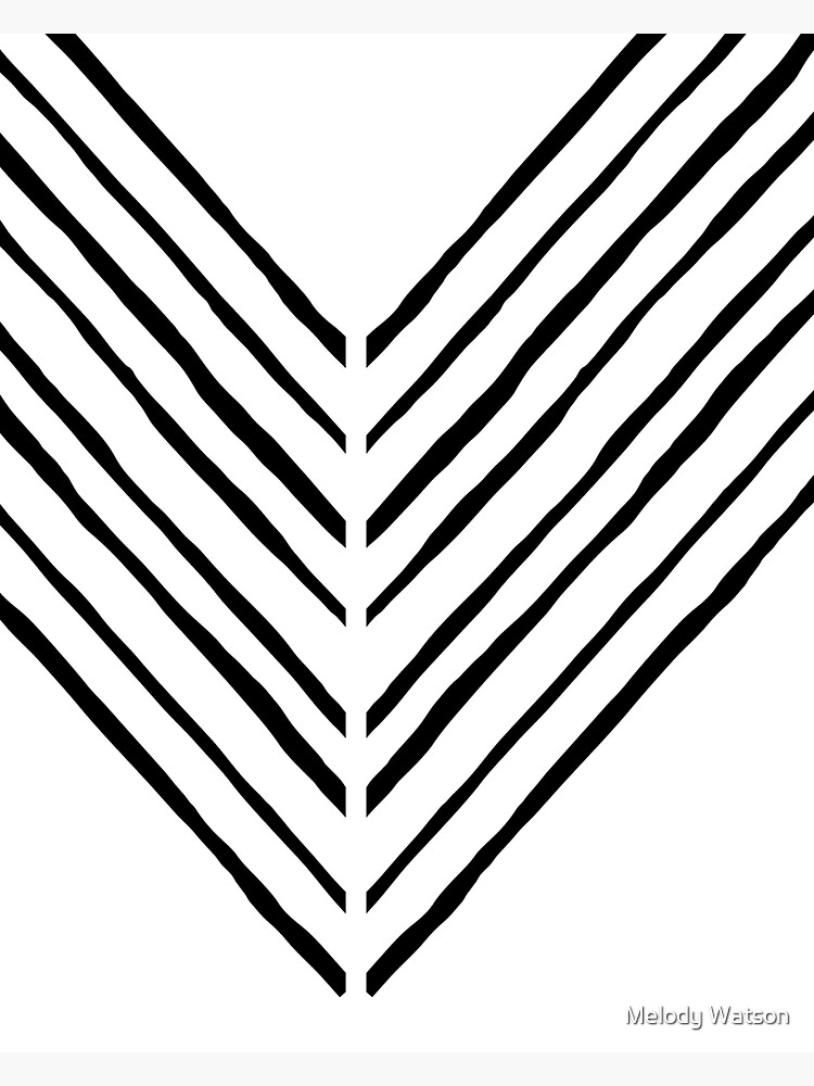 "Black and White Chevron Line Art Design" Sticker by Odyanne | Redbubble