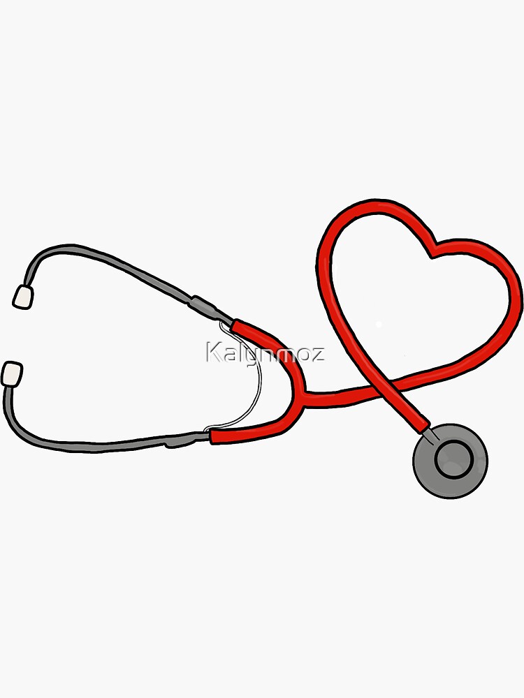 "Red Heart Stethoscope " Sticker for Sale by Kalynmoz | Redbubble