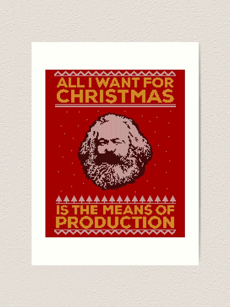 "Karl Marx Ugly Christmas Sweater - All I Want for Christmas is the ...