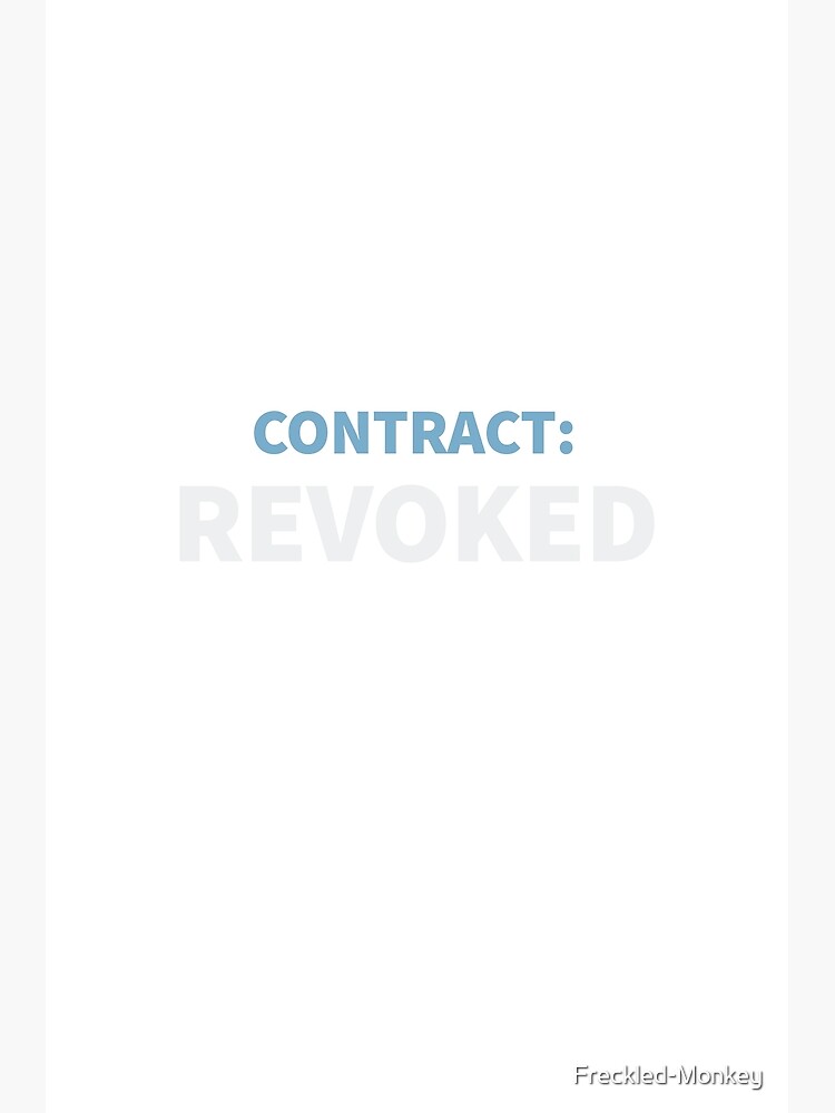 Póster «Hora cero - Contrato revocado» de Freckled-Monkey | Redbubble